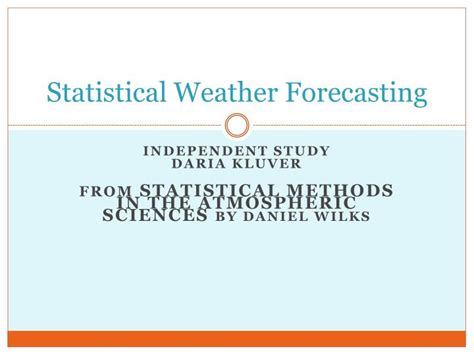 PPT Statistical Weather Forecasting PowerPoint Presentation Free Download ID