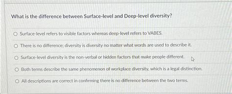 Solved What Is The Difference Between Surface Level And