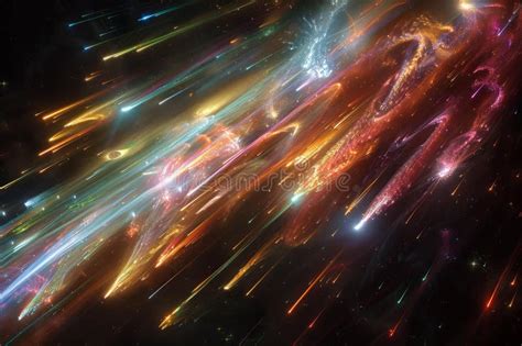 A Collection Of Light Trails From Comets Each With Their Own Distinct