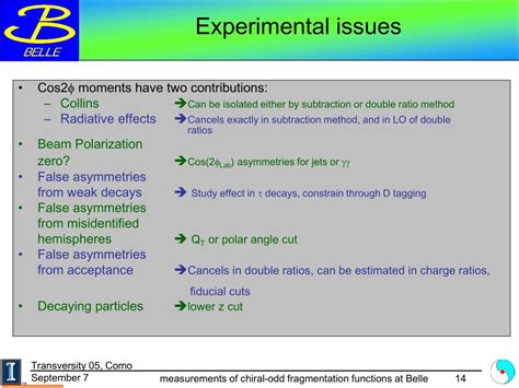 Ppt Measurements Of Chiral Odd Fragmentation Functions At Belle