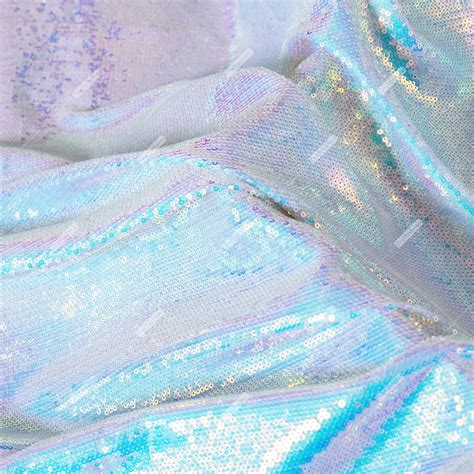 Sparkly Iridescent Pink And Blue 3mm Sequins On Satin Oneyard