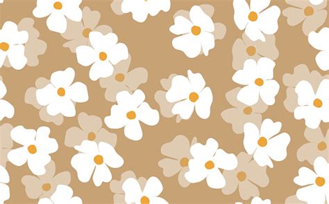 손으로 그린 컬러 플라워와 함께 매끄러운 꽃 귀여운 여름 배경 현대 꽃 구성 벽지 포스터 카드 직물 직물에 대한 패션 벡터 스톡 일러스트레이션 고풍스런에 대한 스톡 벡터