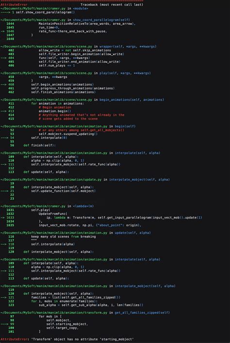 Transform Does Not Have Attribute Startingmobject · Issue 493 · 3b1bmanim · Github