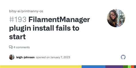 FilamentManager Plugin Install Fails To Start Issue Bitsy Ai Printnanny Os GitHub