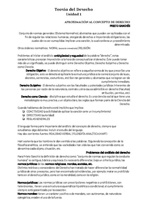 Teoría General Del Derecho Apuntes De Clase 1803 Studocu