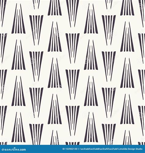 Seamless Vector Pattern Modern Geometric Hand Drawn Line Triangles Repeating Simple Linear