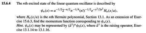 Solved The Nth Excited State Of The Linear Quantum Chegg