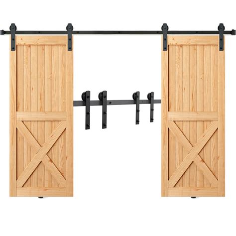 Vevor Black Steel Double Door Barn Door Hardware Kit Standard Double