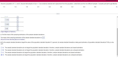 Solved C Find The Mean Of The Sampling Distribution Of Chegg