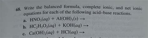 solved 68 write the balanced formula complete ionic and