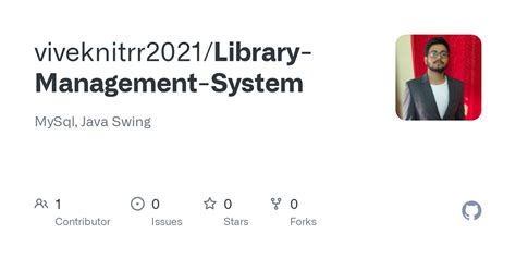 GitHub Viveknitrr Library Management System MySql Java Swing