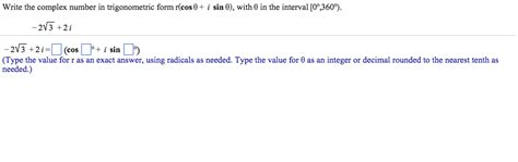 Trigonometric Form Complex Numbers