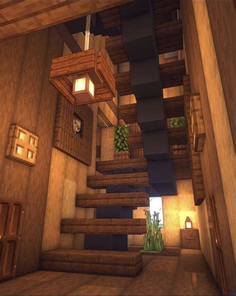 How To Build A Staircase In Minecraft Stairs In Minecraft House
