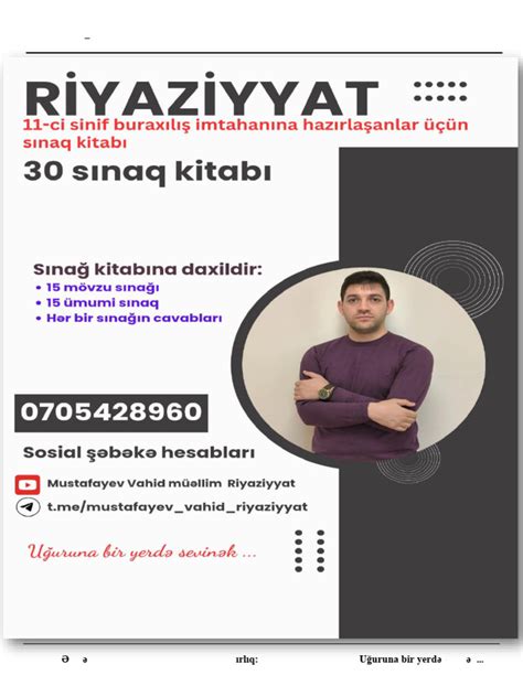 11 Ci Sinif 30 Sınaq Mustafayev Vahid 2024 2025 Pdf