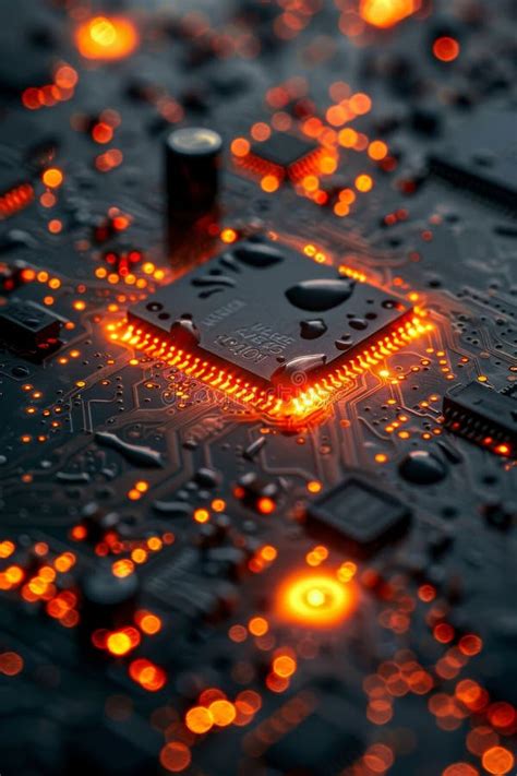 Close Up Of Computer Processordigital Microprocessor Main Central