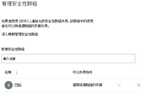 只允許特定安全組中的成員在外部共用 sharepoint 和 onedrive 檔案和資料夾 sharepoint in