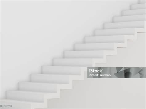 화이트 룸 벽에 흰색 계단의 3d 렌더링 계단에 대한 스톡 사진 및 기타 이미지 계단 층계 흰색 Istock