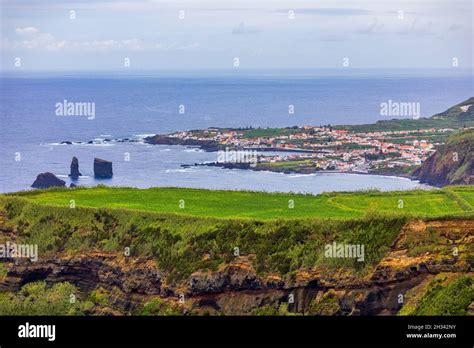 Azores Panoramic View Of Natural Landscape Wonderful Scenic Island Of