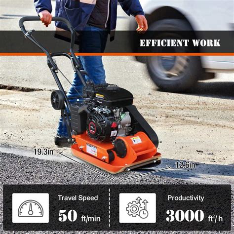 Plate Compactor Machine 2 8hp 79cc Gas Engine 5900 Vpm 2000 Lbs