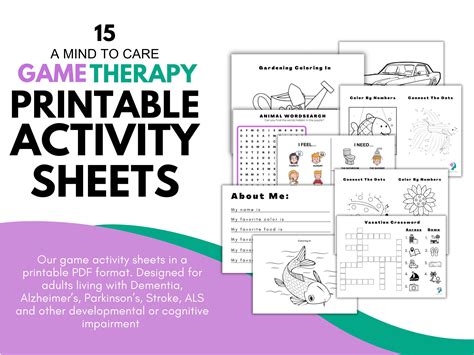 Dementia Activity Sheets Printable Games For Alzheimers Care Digital