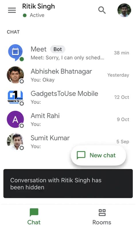 How To Hide And Unhide Conversations In Google Chat Gadgets To Use