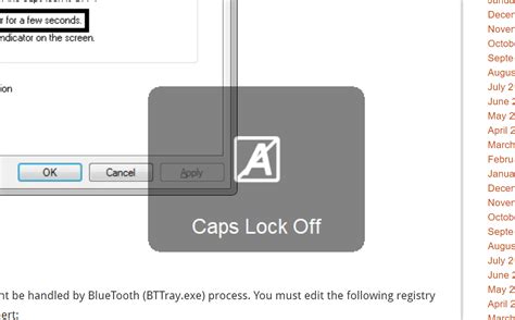 Keyboard How To Disable Capslock Pop Up Message Super User