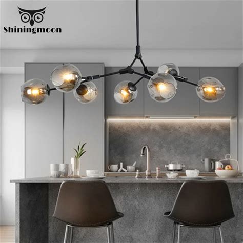 Современное освещение люстры молекулярная лампа одежда декоративное стекло блеск гостиной люстры