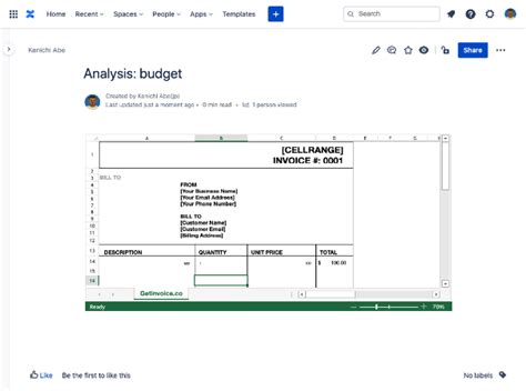 Excel Like Tables For Confluence Spreadsheet And Chart Version
