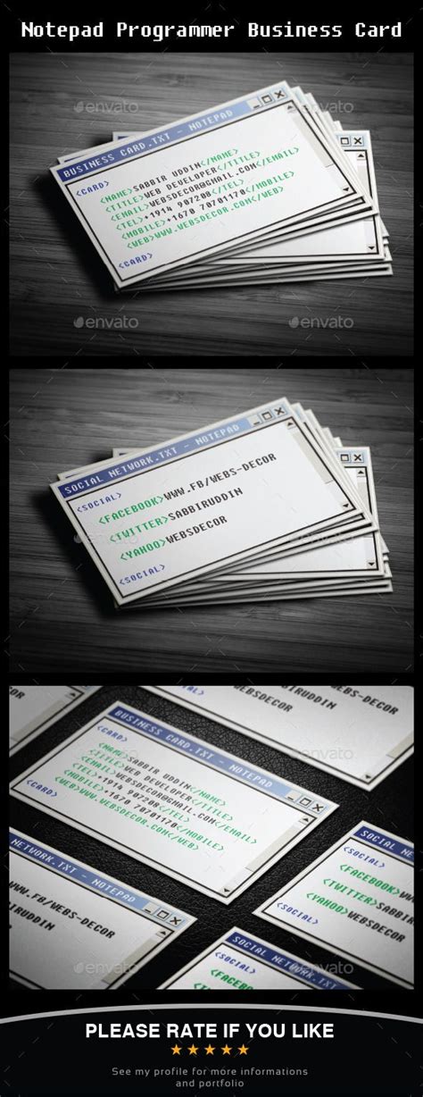 Notepad Programmer Business Card
