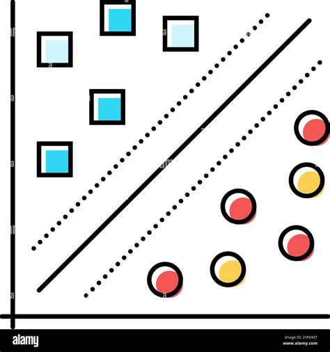 K Nearest Neighbors Knn Algorithm Color Icon Vector Illustration Stock
