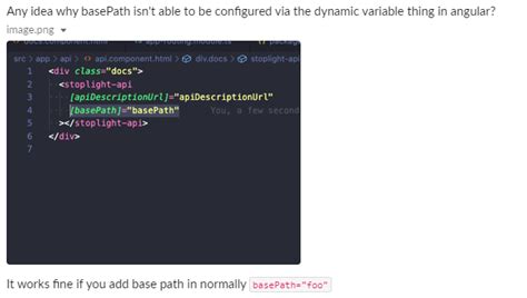 api component s basepath prop cannot be specified via an angular