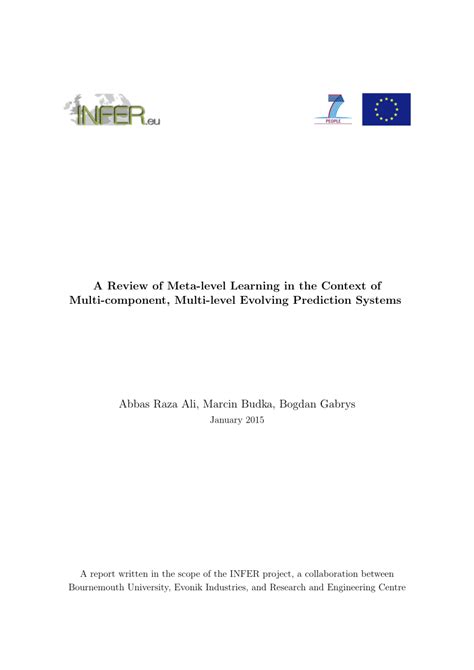 pdf a review of meta level learning in the context of multi component