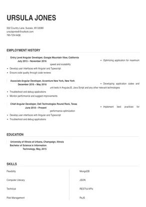 Angular Developer Resume Sample Tips Online Resume Builder