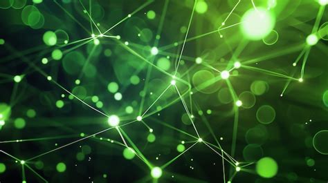 Glowing Green Neural Network Abstract Futuristic Background Artificial Intelligence 3d Rendering