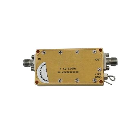 Ultra Wide Band Low Noise Amplifier From 4 2GHz To 5 2GHz With A Nominal 34dB Gain NF 1 2dB SMA