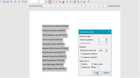 Excel Cómo pasar datos de un documento Word a una tabla Excel