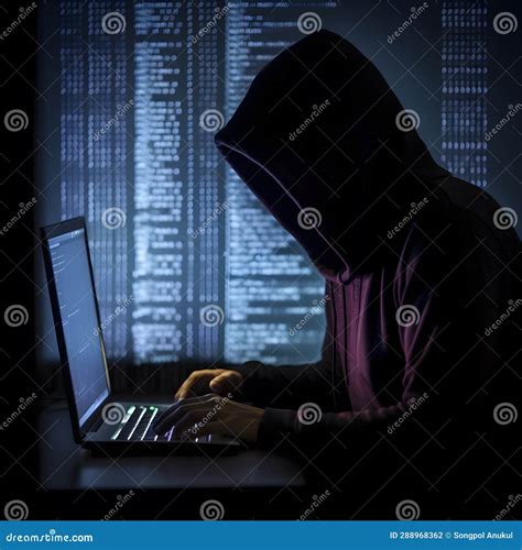 hacker using computer in dark room computer security and hacking