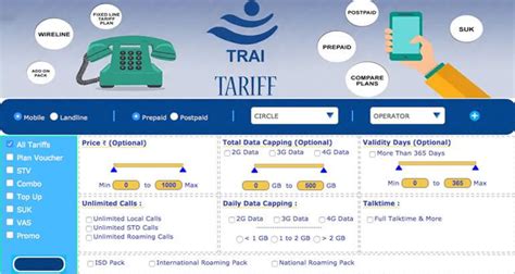 Trai Tariff Portal To Check And Compare Tariff Plans Of Telecom Operators Unp Me