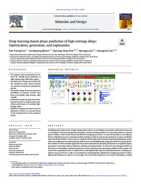 Pdf Deep Learning Based Phase Prediction Of High Entropy Alloys