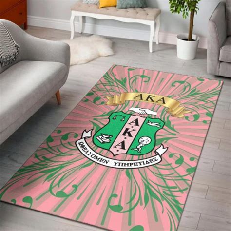 Alpha Kappa Alpha Sorority Vintage Style Rectangle Rug Black Queen