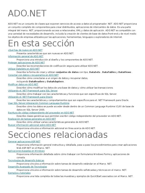 ado net pdf active x data objects tabla base de datos