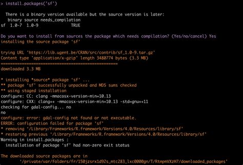 gdal config not found while installing packages mac m1 ventura