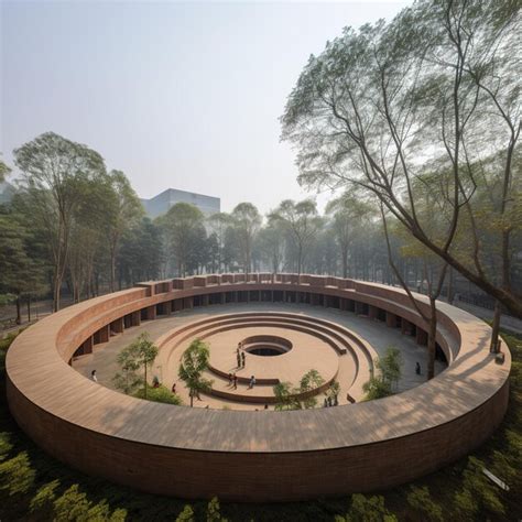 Premium Ai Image A Circular Structure With A Circular Design In The