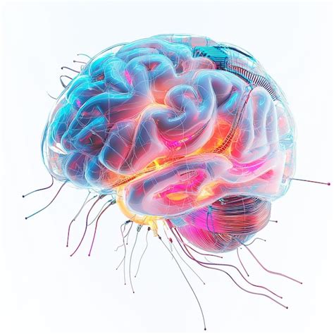 Abstract 3d Render Of A Human Brain With Glowing Neural Connections
