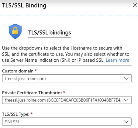 Adding A Free SSL Certificate To An Azure Web App