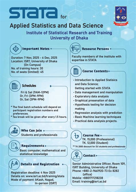 Stata Institute Of Statistical Research And Training