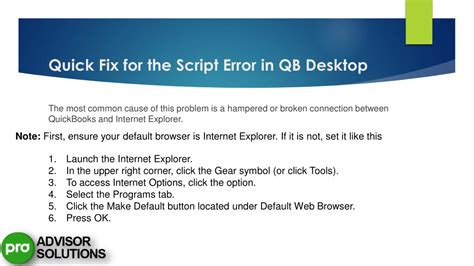 PPT Troubleshoot QuickBooks Script Error A Comprehensive Guide PowerPoint Presentation ID