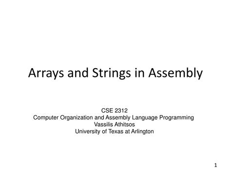 Ppt Arrays And Strings In Assembly Powerpoint Presentation Free Download Id 3154805