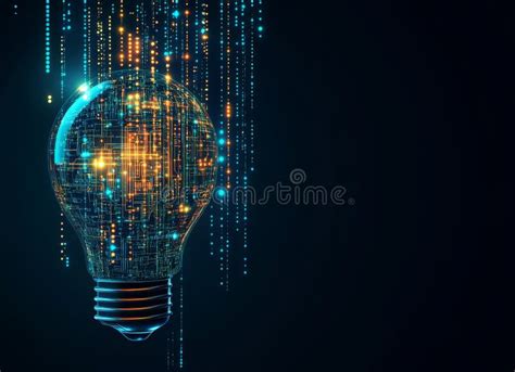 A Bright Lightbulb Filled With Lively Circuitry Beams With Energy And