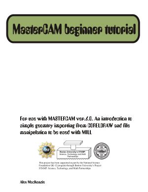 MasterCAM Beginner Tutorial Pdf CNC Manual